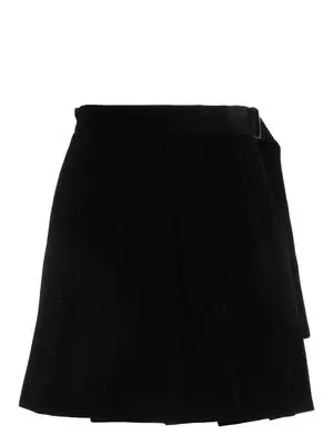 Max Mara Pleated Corduroy Skirt - Black