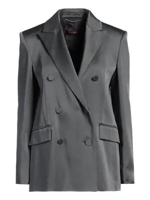 Max Mara Satin Double Breasted Blazer - Gray