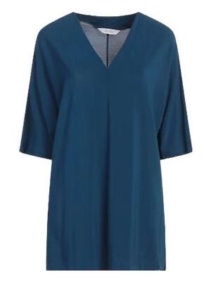 Max Mara Solid Color Short-sleeve V-neck T-shirt - Blue