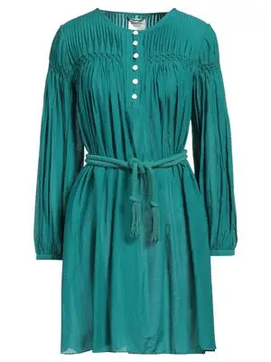 Isabel Marant Étoile Long Sleeve Gathered Belted Dress - Green