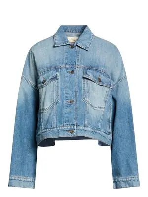Max Mara Medium Wash Denim Trucker Jacket - Blue