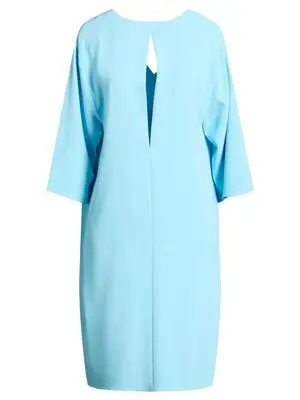 MAISON MARGIELA Crepe Short Sleeve Dress With Cutout - Blue