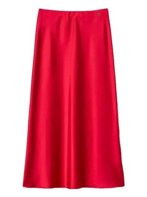 TWINSET Satin A-line Skirt - Red
