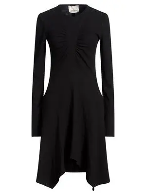 Isabel Marant Étoile Gathered Crewneck Long Sleeve Stretch Midi Dress - Black