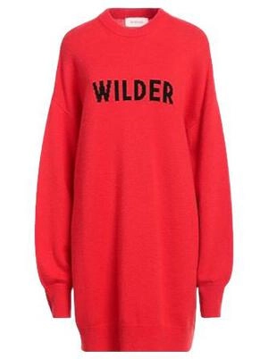 Sportmax Crewneck Long Sleeve T-shirt Dress - Red