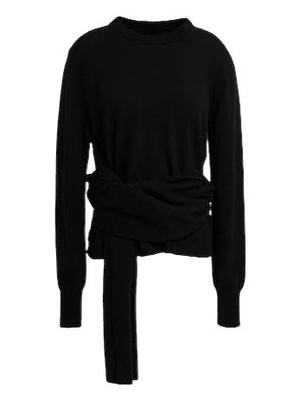 MAISON MARGIELA Knit Sweater With Tie Detail - Black