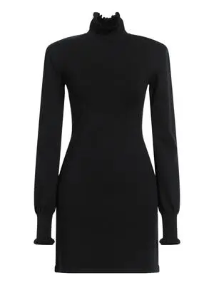 Sportmax Bodycon Dress With High Neck And Embellishments - Black