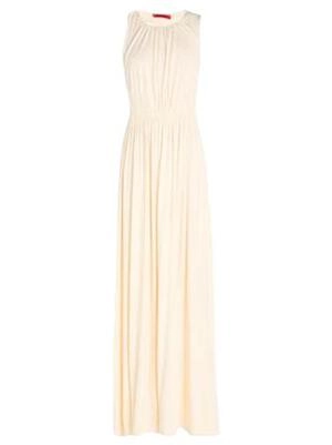 MAXCO. Max&co. Sleeveless Crewneck Stretch Maxi Dress - White