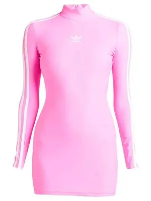 Balenciaga High-neck Long-sleeve Bodycon Mini Dress - Pink
