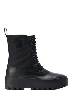 Mackage Logo Embellished Combat Boots - Black
