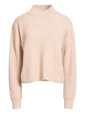 Max Mara Mock Neck Ribbed Knit Sweater - Nude