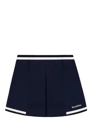 SPORTY  RICH Sporty & Rich Pleated Mini Skirt With Stripe Trim - No