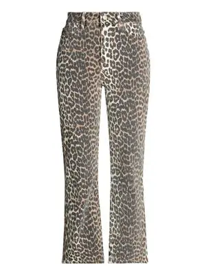 GANNI Ganni Leopard-Print Straight-Leg Jeans