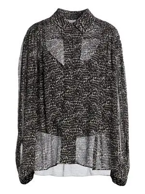 Rag & Bone Two-tone Printed Georgette Blouse - Black