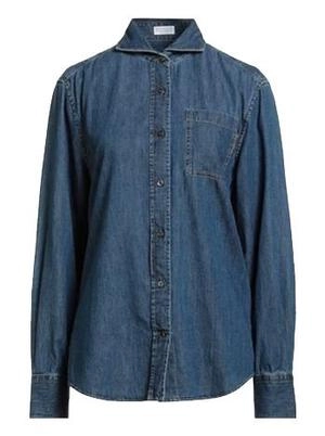 Brunello Cucinelli Medium Wash Denim Shirt - Blue