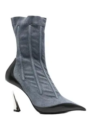 MUGLER Pointed-toe Ankle Boots - Gray