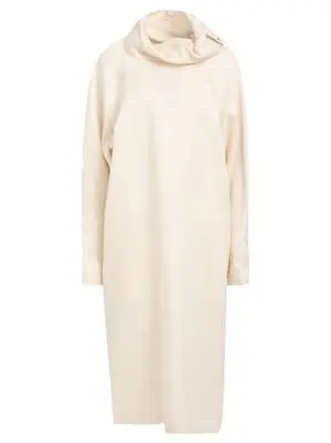 Burberry Midi Dress With Turtleneck And Long Sleeves - Sand-colored