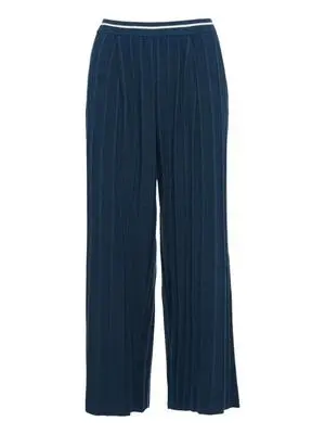 ERES Ribbed Knit Straight Leg Wellness Pants - Blue