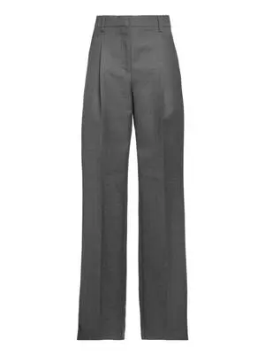 Burberry Tailored Wool Trousers With Belt - Grey