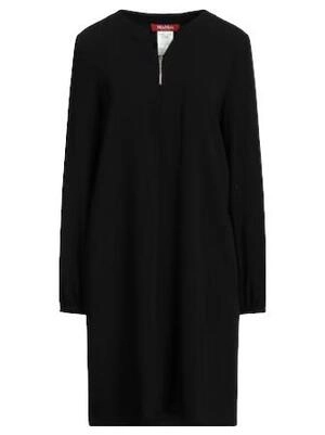 Max Mara Long Sleeve Crepe Dress - Black