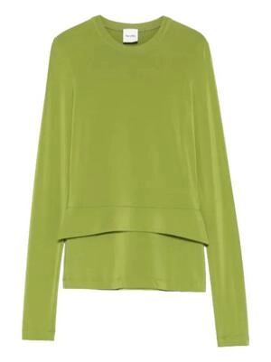 Nanushka Round Neck Long Sleeve Top - Green