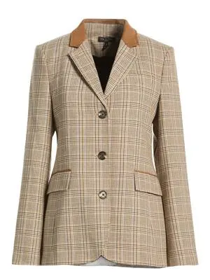 Rag & Bone Checked Blazer With Notch Lapel - Camel