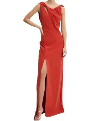 Stine Goya Cut-out Ring Detail Maxi Dress - Red