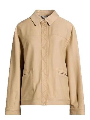 Max Mara Solid Long Sleeve Gabardine Jacket - Khaki