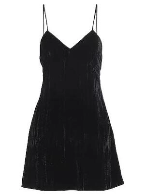 Saint Laurent Velvet Slip Mini Dress - Black