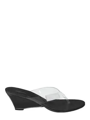 Coperni Coperni Wedge Thong Sandals With Transparent Straps Black