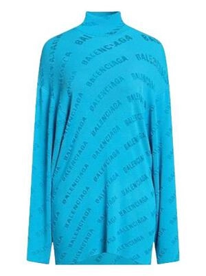 BALENCIAGA Balenciaga All-Over Logo Turtleneck Sweater