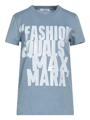 Max Mara Max Mara "Fashion Equals Max Mara" Printed T-Shirt Blue