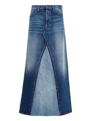 MAISON MARGIELA Dark Wash Denim Flared Skirt - Blue