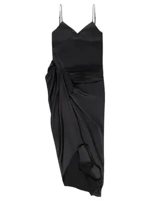 AREA V-neck Midi Dress - Black