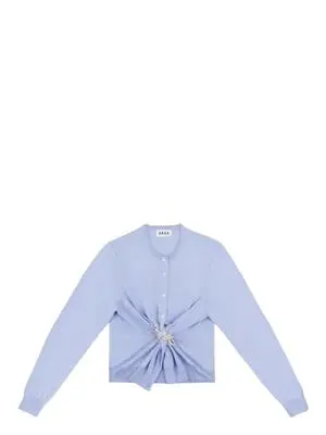 AREA Crystal-knot Cardigan - Blue