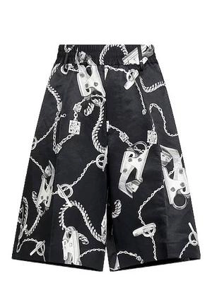Burberry Two-tone Crepe Bermuda Shorts With Belt Loops And Pockets - Black