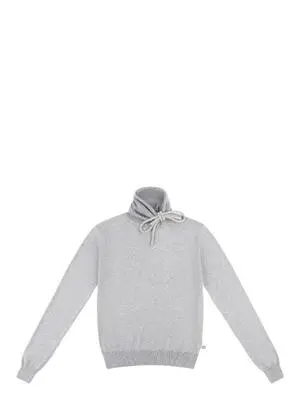 AREA AREA Crystal-Knot Turtleneck Sweater Gray