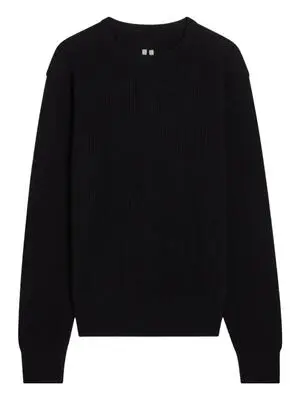 Rick Owens Ribbed Knit Crew Neck Sweater - Black