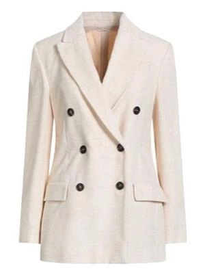 Brunello Cucinelli Double-breasted Corduroy Blazer - White