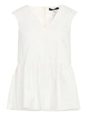 Max Mara Weekend Max Mara Short Sleeved V-Neck Peplum Top White