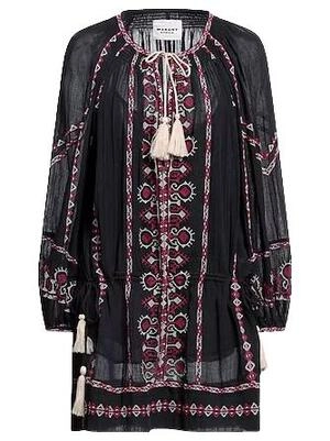 Isabel Marant Étoile Embroidered Gauze Kaftan Dress - Black
