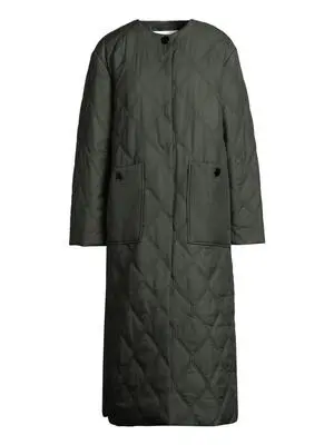 GANNI Quilted Long Down Jacket - Green