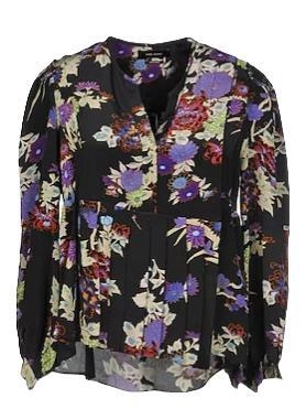 ISABEL MARANT ÉTOILE Isabel Marant V-Neck Long Sleeve Floral Crepe Blouse