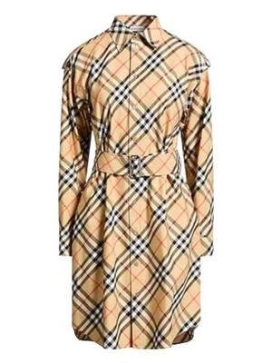 Burberry Printed Shirt Dress - Camel