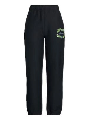 Burberry Fleece Lined Sweatpants With Embroidered Logo - Black