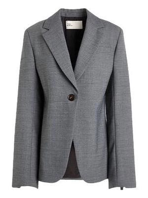 Tory Burch Single-breasted Flannel Blazer - Grey