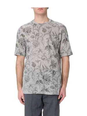 Etro Floral-printed Crewneck T-shirt - Gray