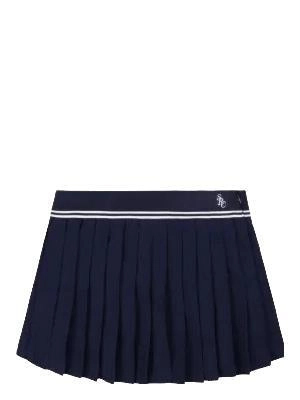 SPORTY  RICH Sporty & Rich Pleated Mini Skirt With Logo Detail - No