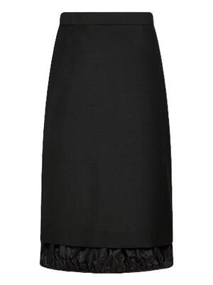 Tory Burch Wool Umbrella Skirt - Black