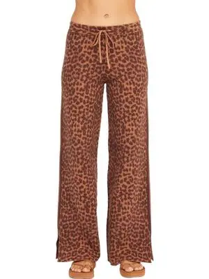 The Upside Malawi Freya Track Pants With Animal Print And Slit Cuffs - Brown